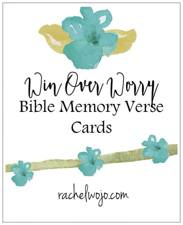 Win Over Worry Bible Memory Verse Cards - Rachel Wojo