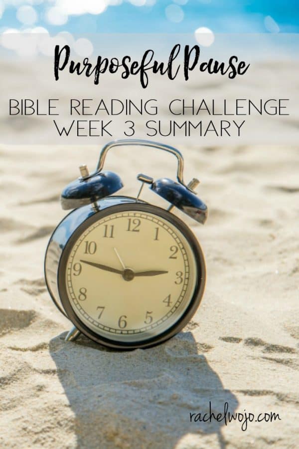 Purposeful Pause Bible Reading Challenge Week 3 Summary - Rachel Wojo