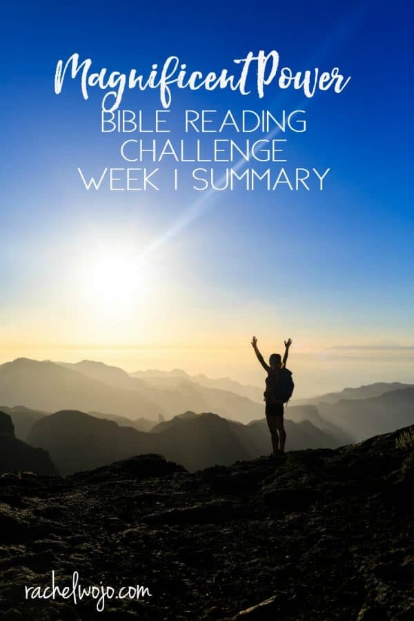 Magnificent Power Bible Reading Challenge Week 1 Summary - Rachel Wojo
