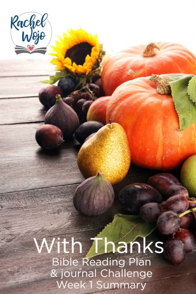 With Thanks Bible Reading Challenge Week 1 Summary - Rachel Wojo