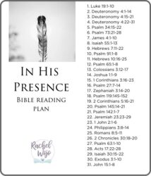 In His Presence Bible Reading Plan and Journal Challenge - Rachel Wojo