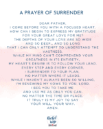 A Prayer of Surrender to God - Rachel Wojo
